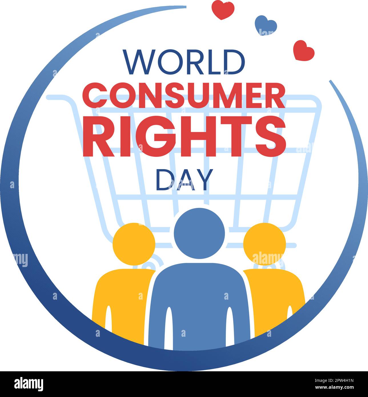 World Consumer Rights Day Illustration with Shopping, Bags and Needs of ...