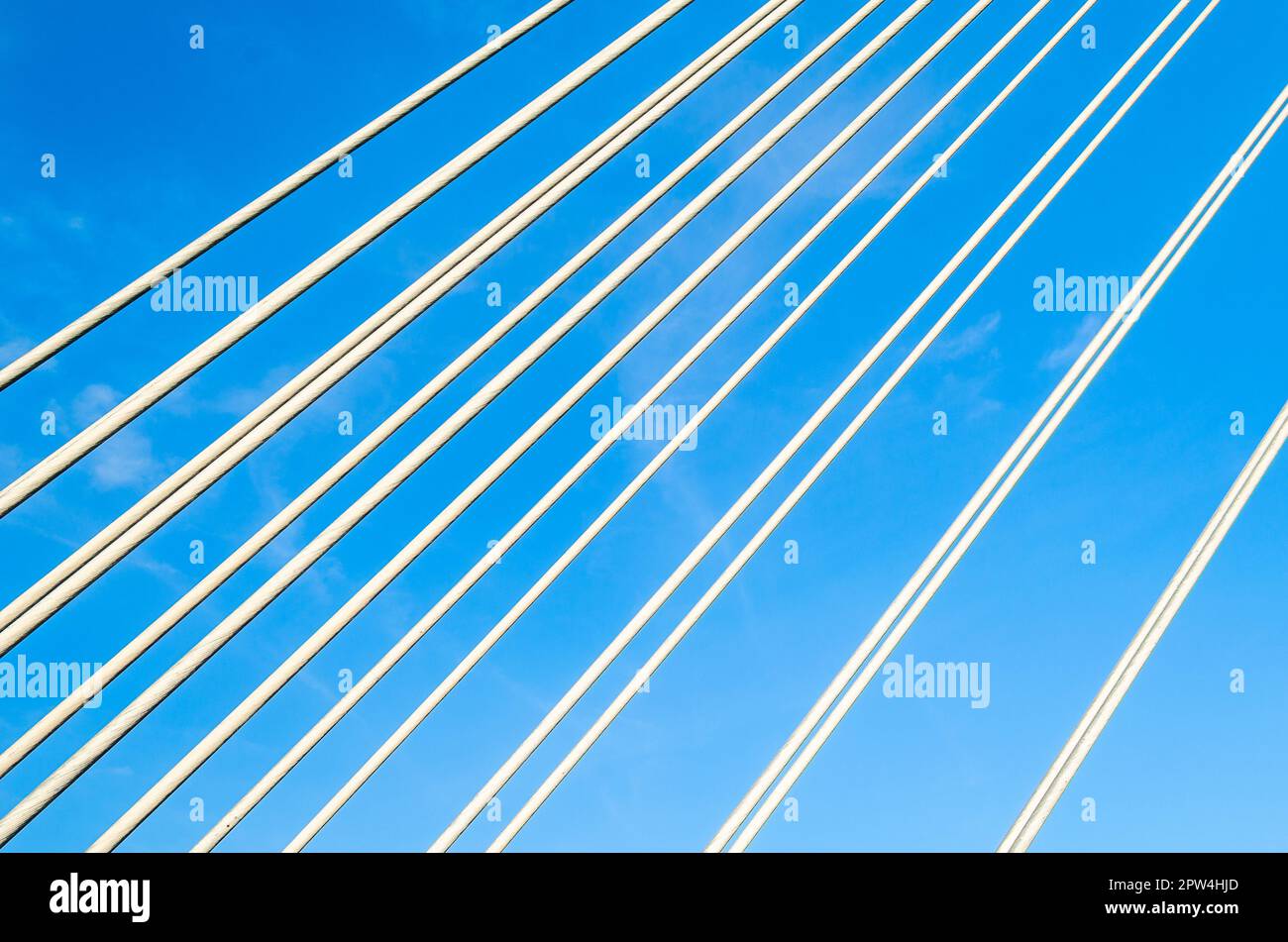Architectural detail, cables of a suspension bridge Stock Photo - Alamy