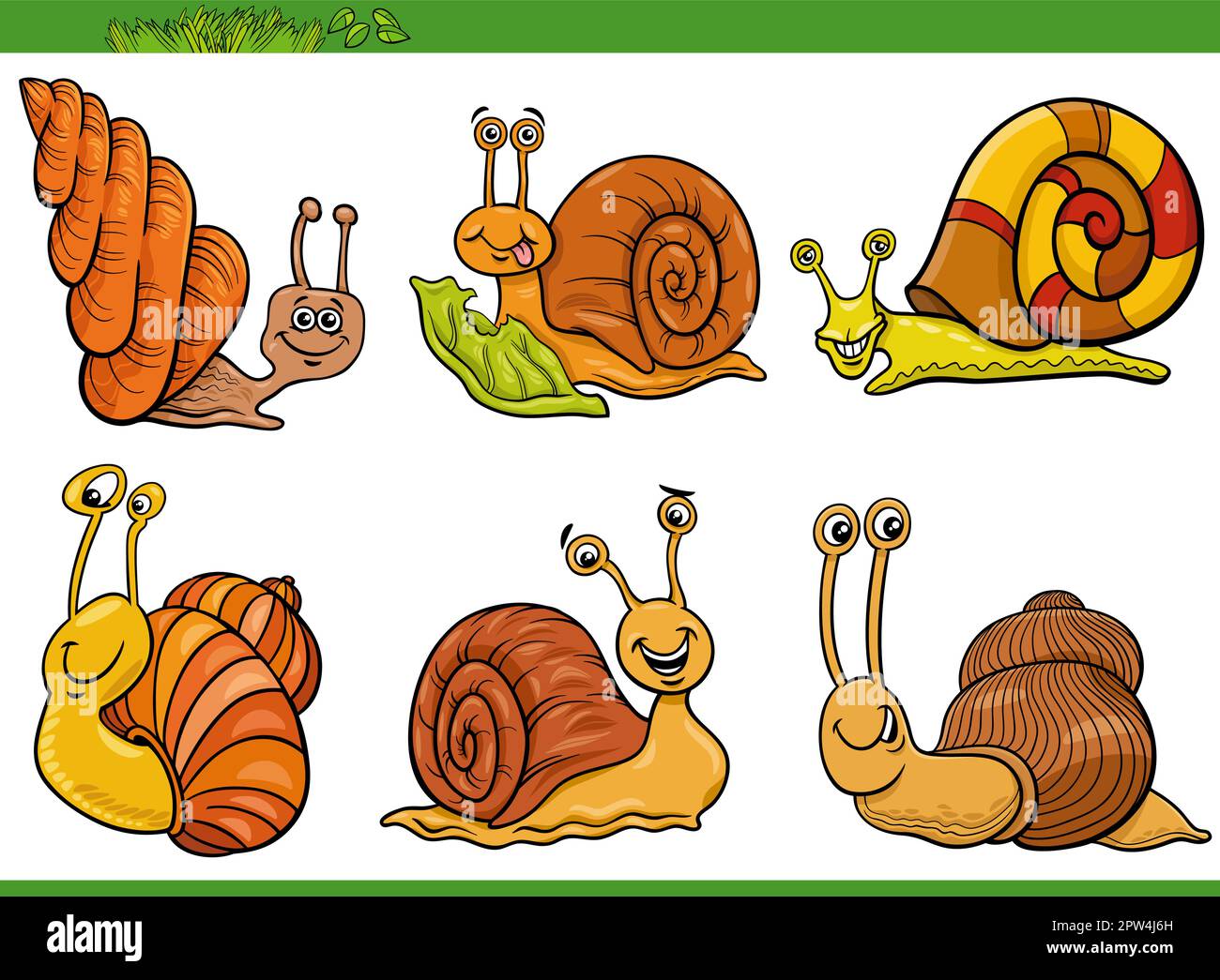 cartoon snails animal characters set Stock Vector Image & Art - Alamy