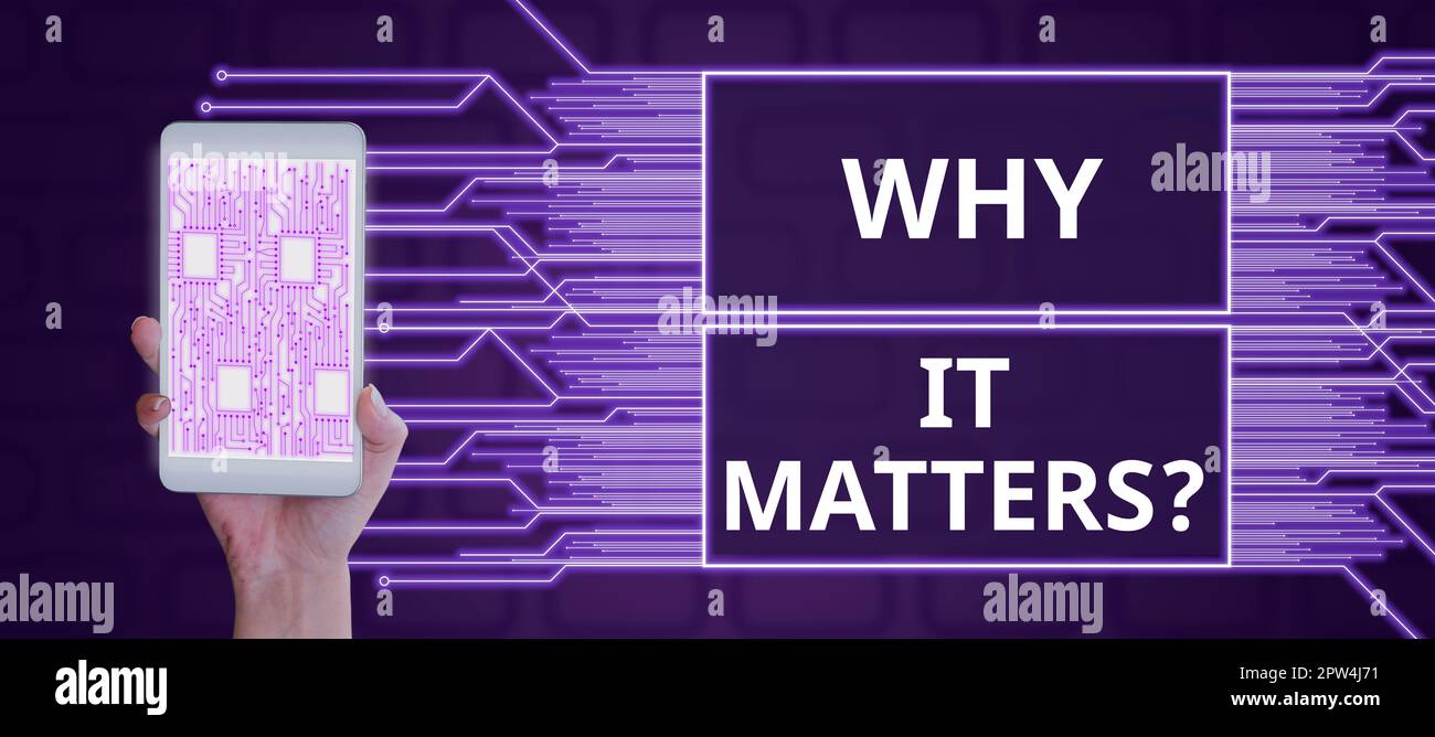 Text sign showing Why It Matters, Conceptual photo Important Reasons to ...