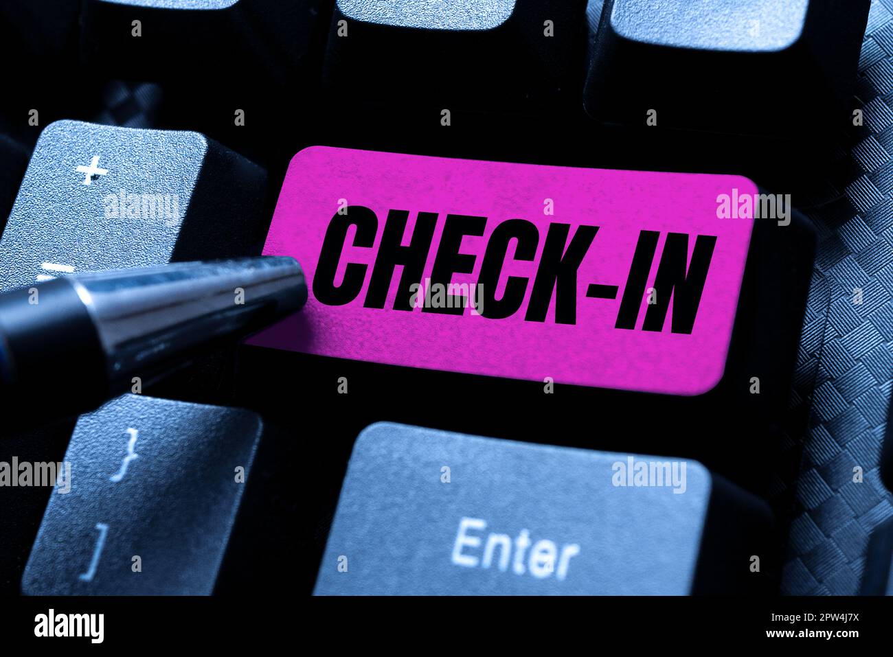 Conceptual caption Check In, Internet Concept Procedure by which an ...