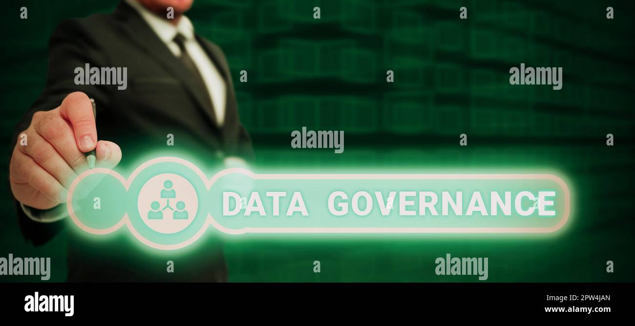Handwriting text Data Governance, Word Written on general management of ...