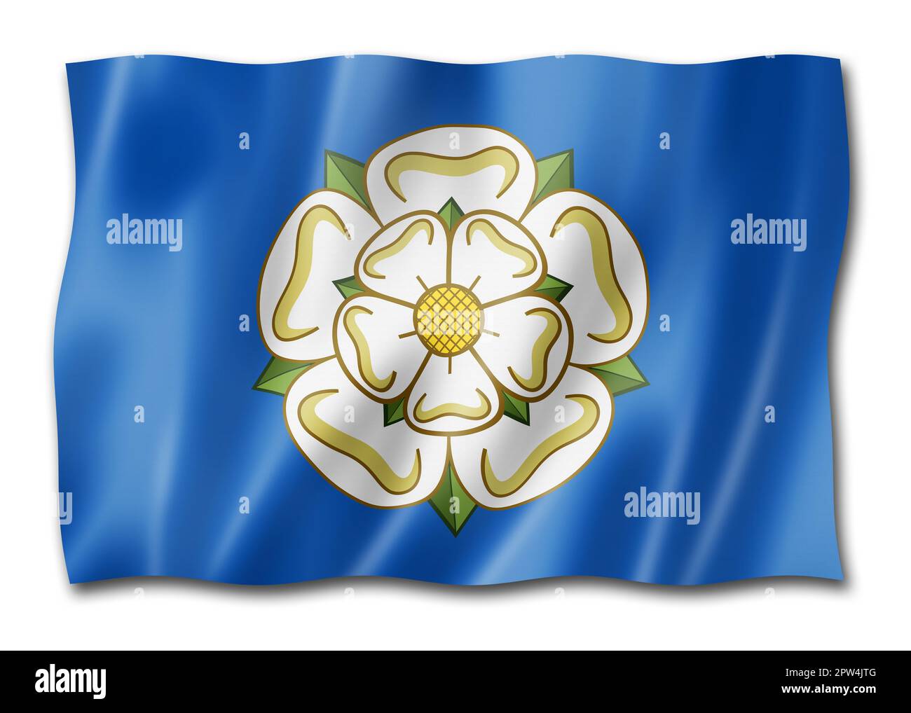 Yorkshire County flag, United Kingdom waving banner collection. 3D ...