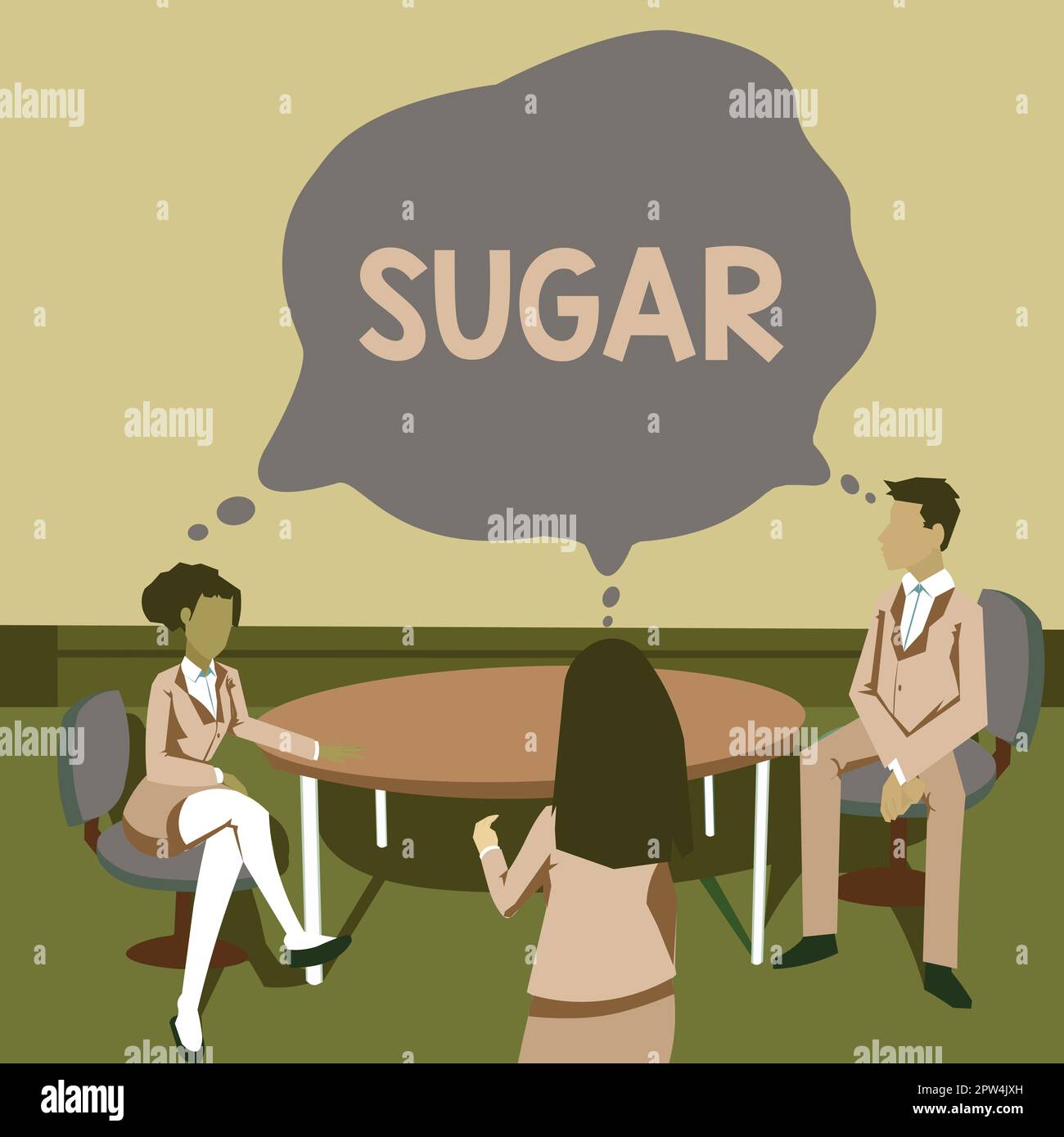 Conceptual caption Sugar, Business approach sweet crystalline substance obtained from various ...