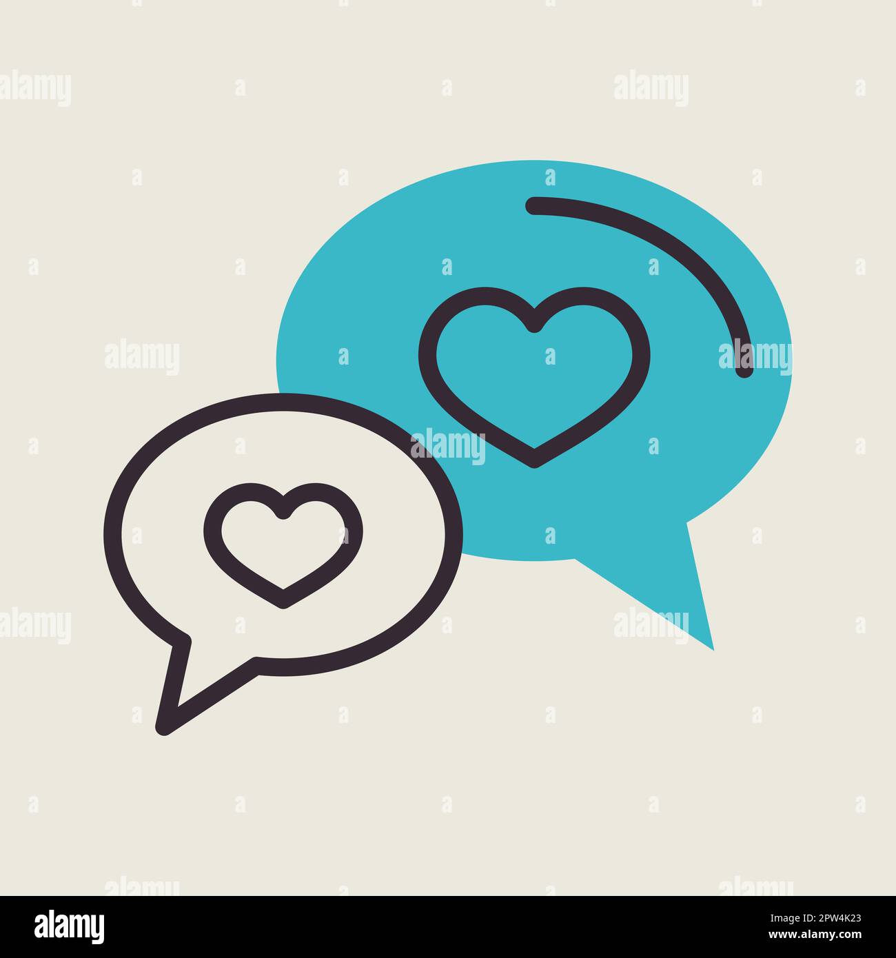 Speech bubbles heart icon. Happy Valentines Day Stock Vector Image ...