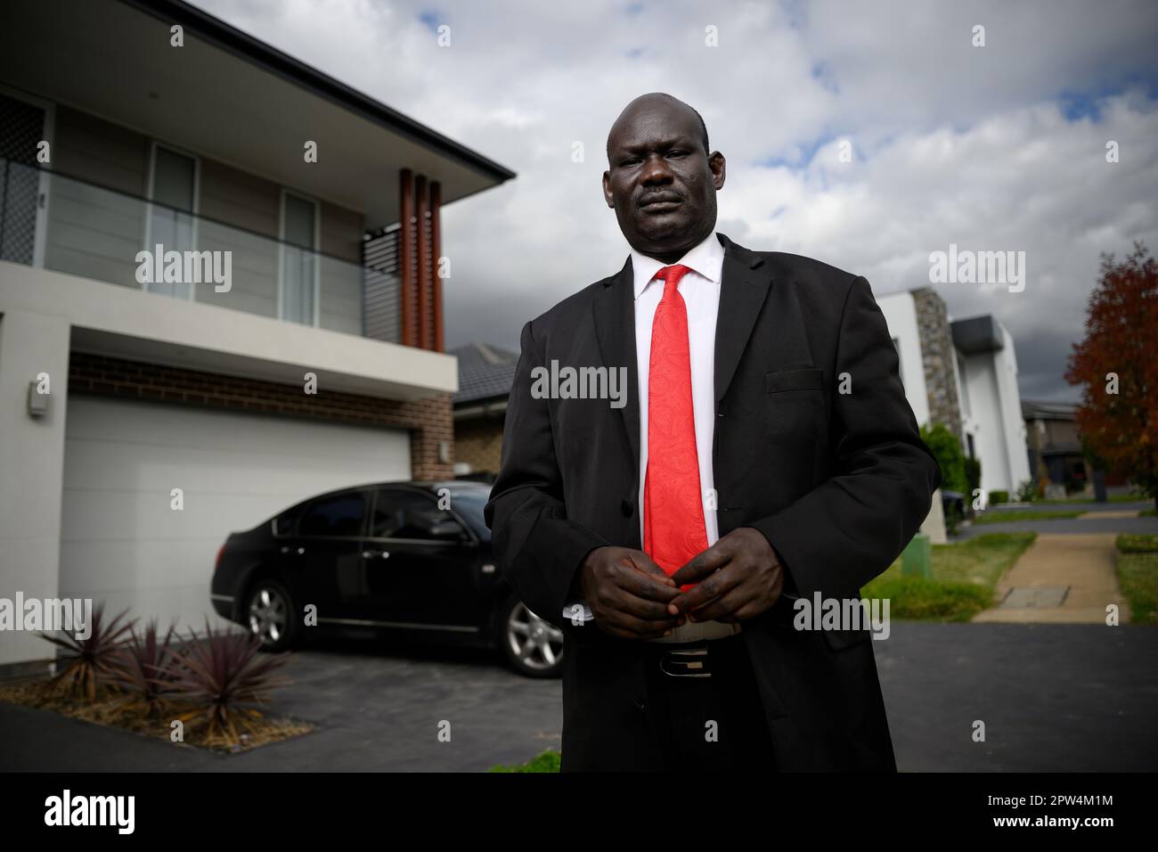 South Sudanese refugee Emmanuel Kondok poses for a photograph at his ...