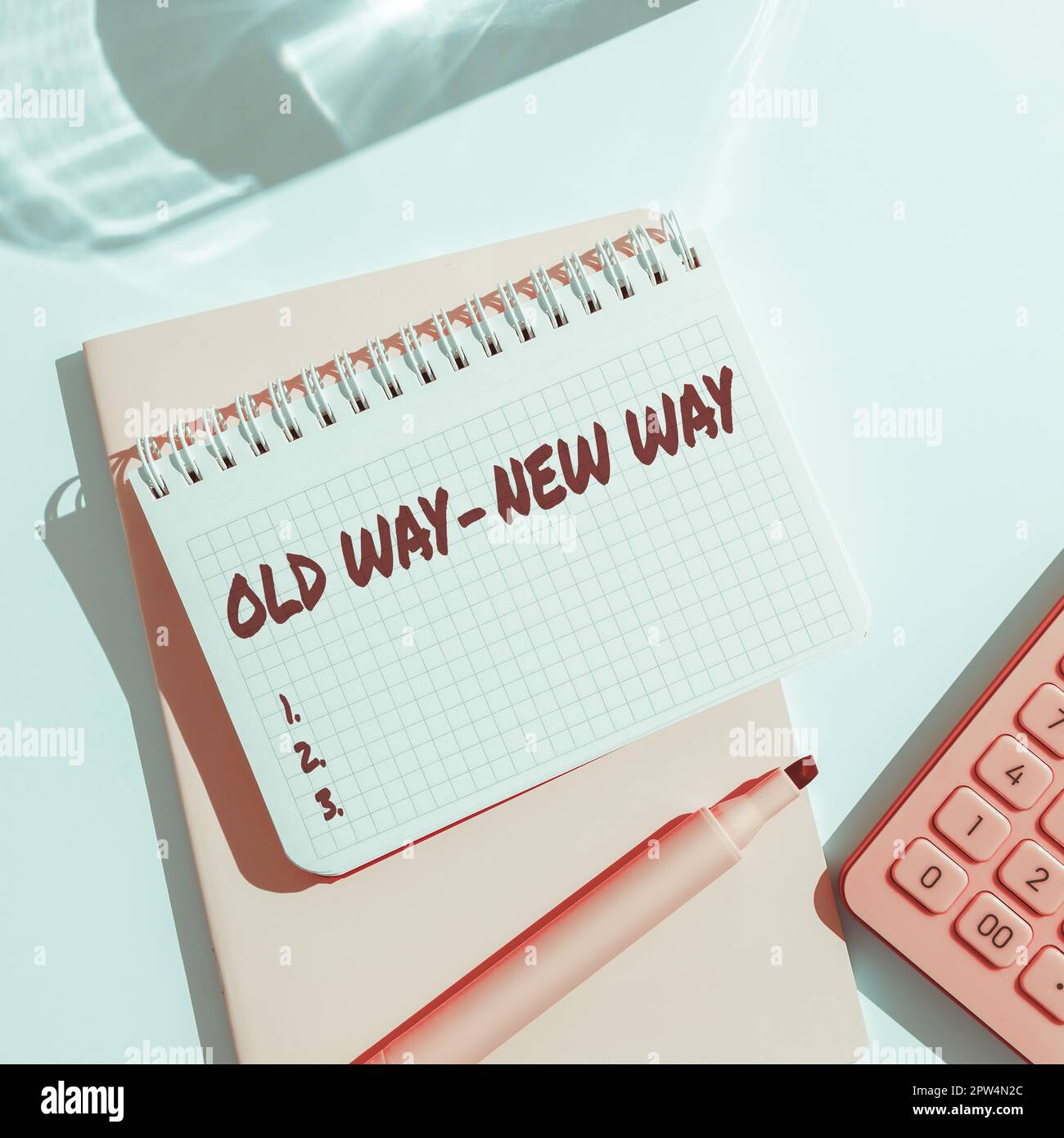 Text caption presenting Old Way New Way, Concept meaning talking how ...