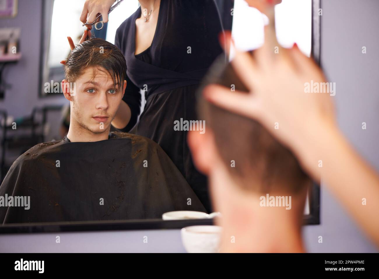 Woman having a manicure hair hi-res stock photography and images - Alamy