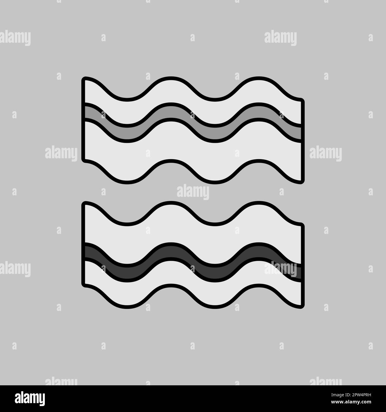 Bacon Strips vector grayscale icon food meat. Barbecue and bbq grill ...
