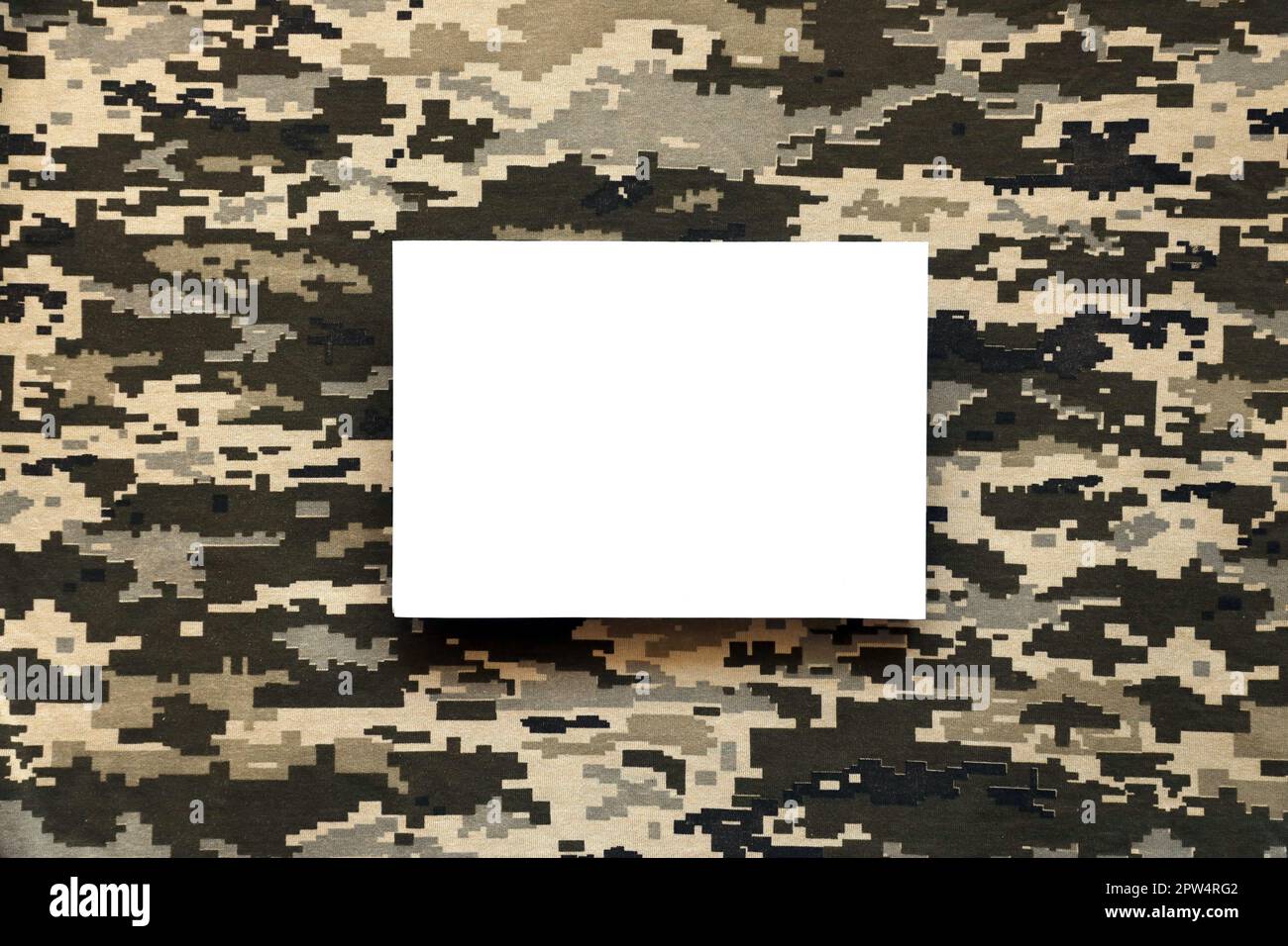 Fabric with texture of Ukrainian military pixeled camouflage and white ...