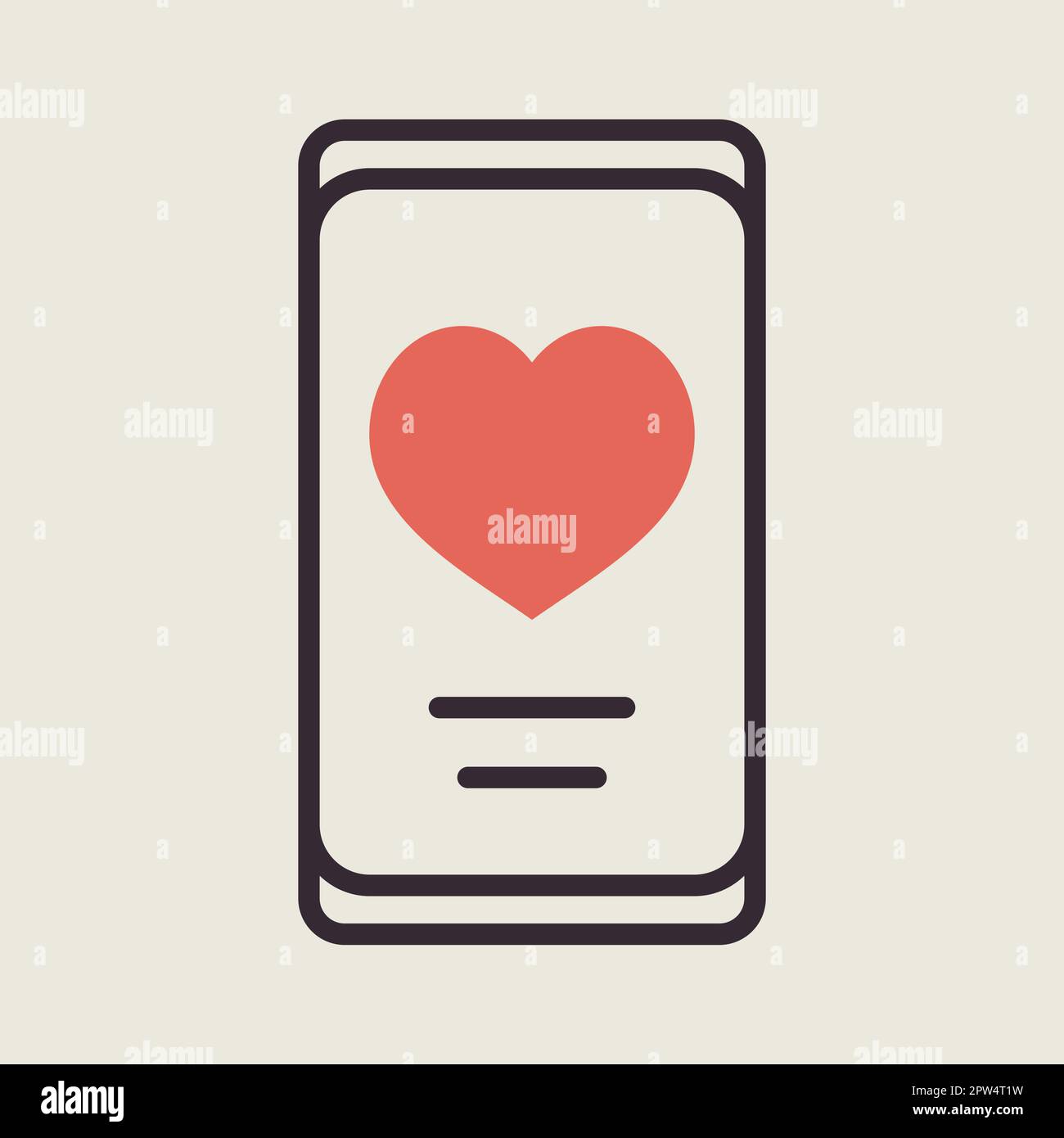 Heart smartphone icon, romantic telephone call Stock Vector Image & Art ...