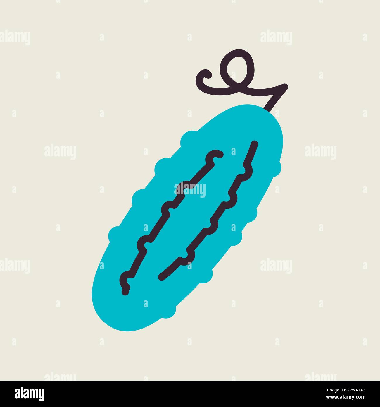 Cucumber isolated design vector icon. Vegetable sign. Graph symbol for ...