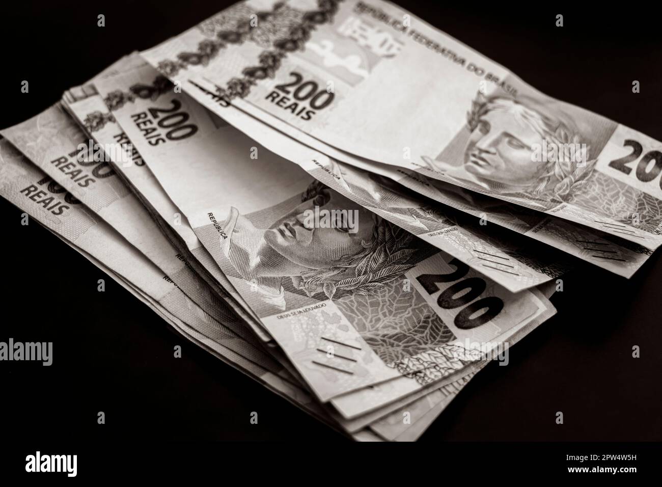 Old black and white picture of Be rich with money in Brazil. 200 ...
