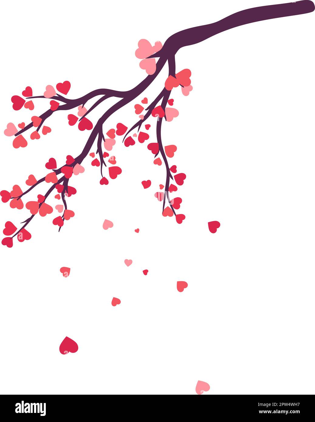 Valentine's Day Tree Branch Stock Vector Image & Art - Alamy