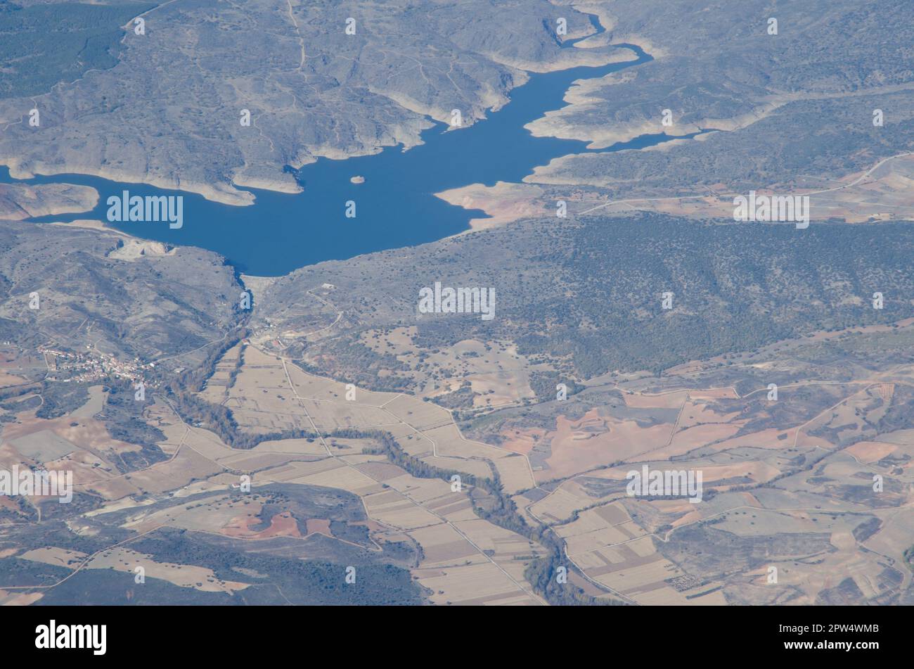 Aerial view of a reservoir. Madrid. Spain Stock Photo - Alamy