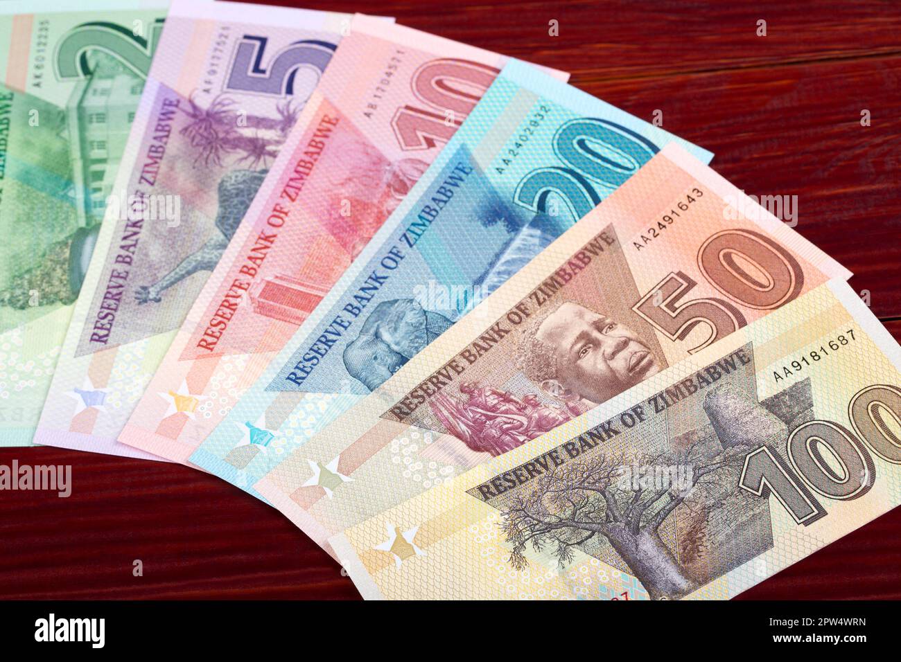 Zimbabwean money - Dollars a business background Stock Photo - Alamy