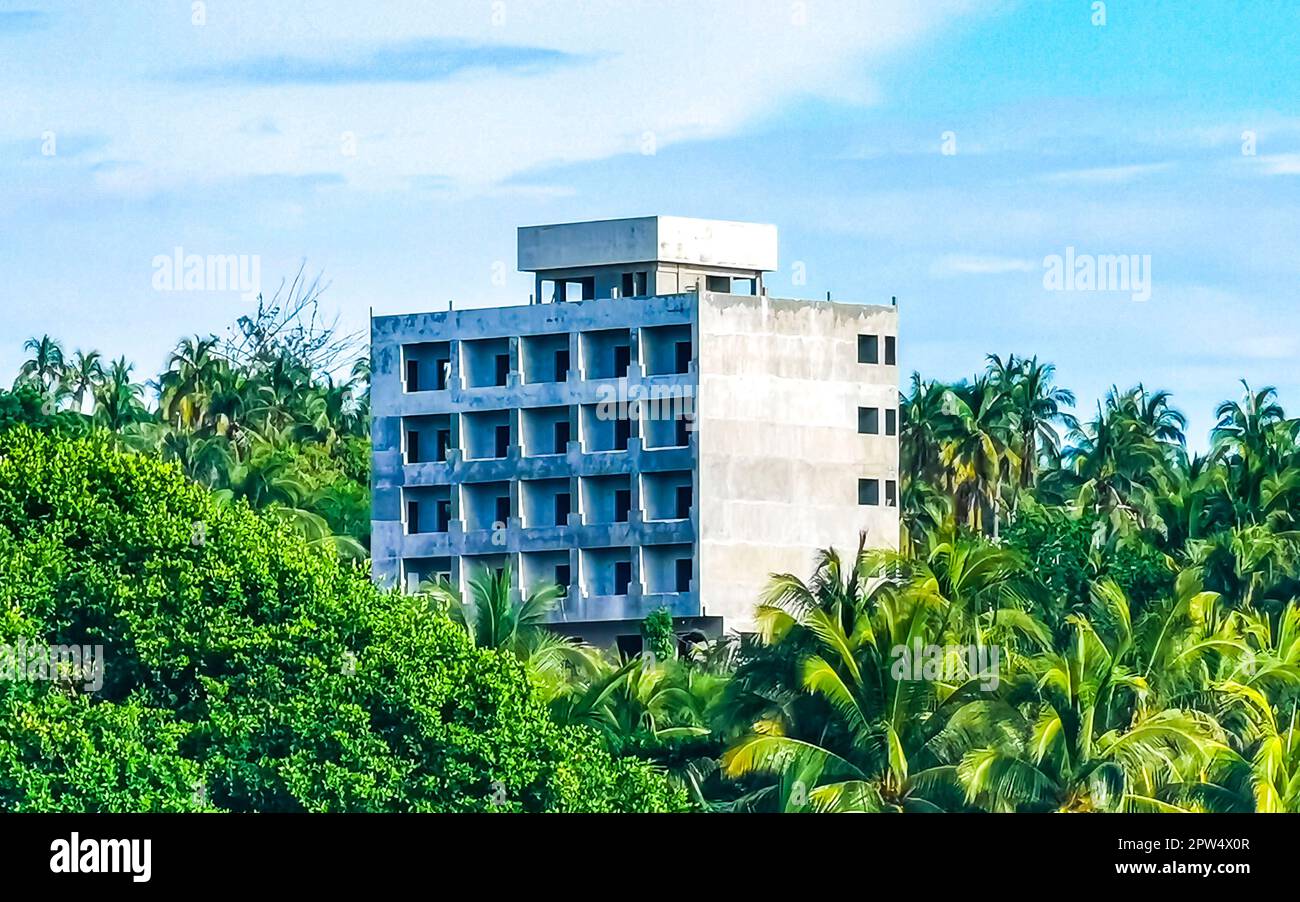 Huge gigantic construction stop building ruin building site in Zicatela ...