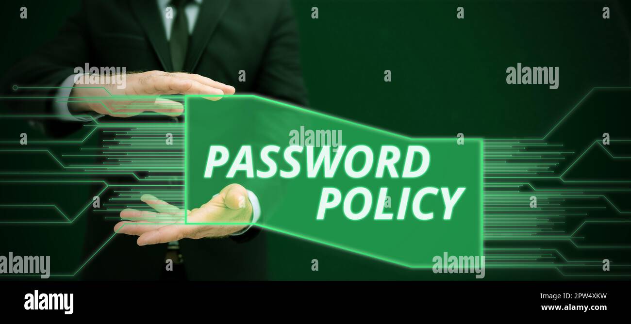 Conceptual caption Password Policy, Concept meaning first line of ...