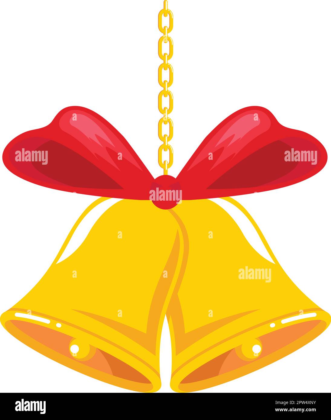 Christmas bells with red ribbon Vectors element concept design template ...