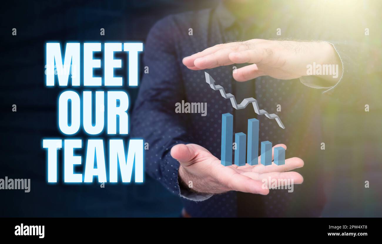 Hand writing sign Meet Our Team, Conceptual photo introducing another ...