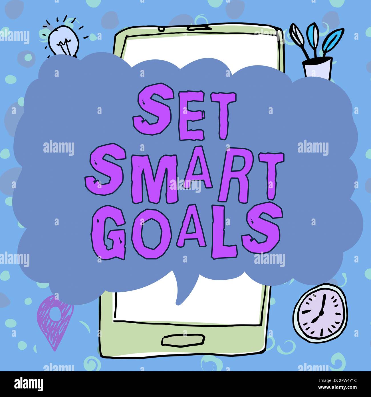 Handwriting text Set Smart Goals, Word Written on Establish achievable ...