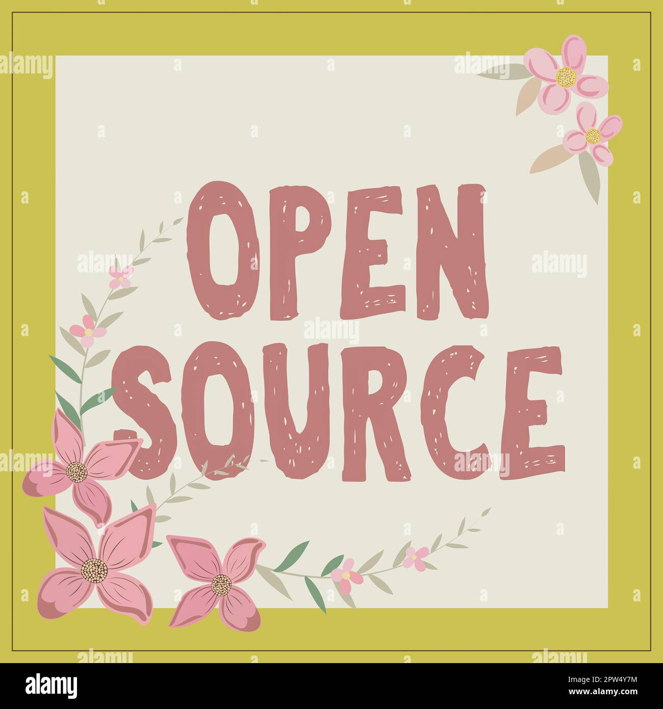 Text caption presenting Open Source, Business overview denoting software which original source ...