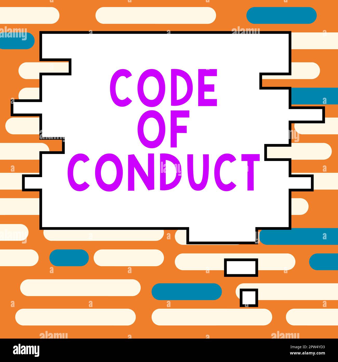 Text caption presenting Code Of Conduct, Word Written on Ethics rules ...