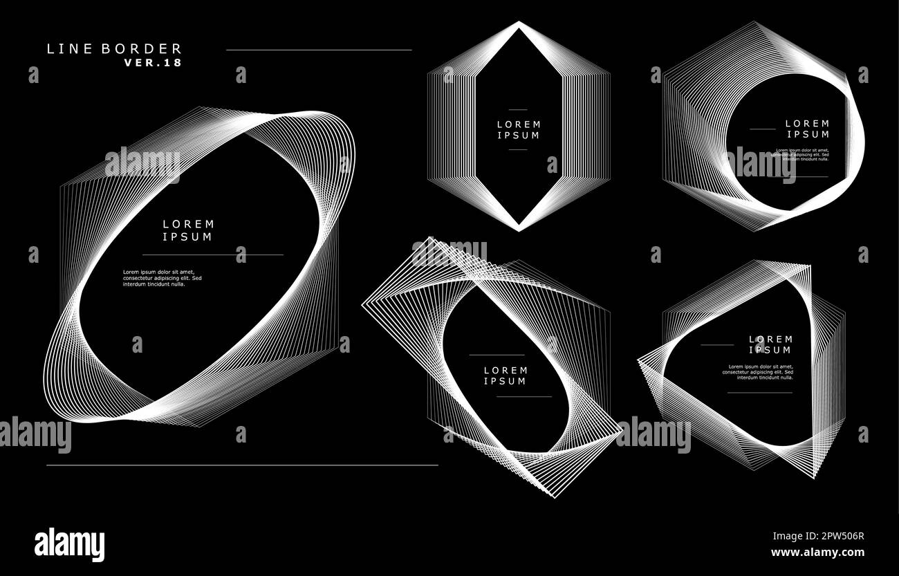 Geometric abstract lines border design template. Blended lines border design Stock Vector Image ...