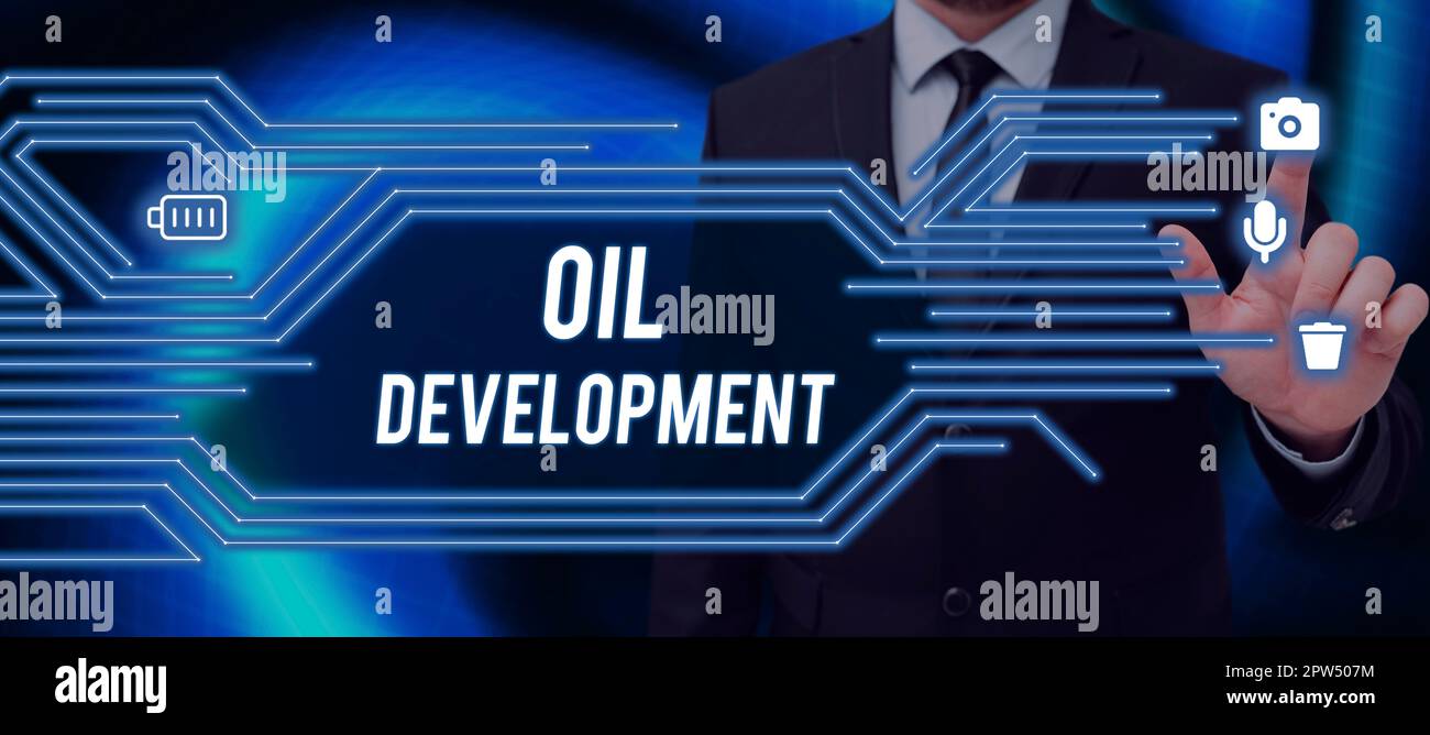 Inspiration showing sign Oil Development, Business idea act or process ...