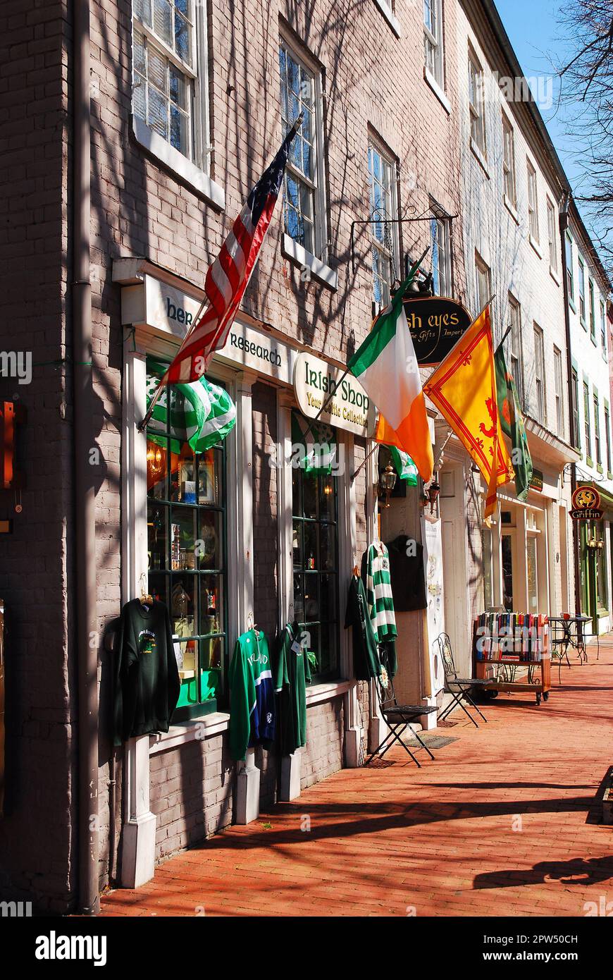 An Irish Shop in Downtown Fredericksburg Virginia is decorated for the ...