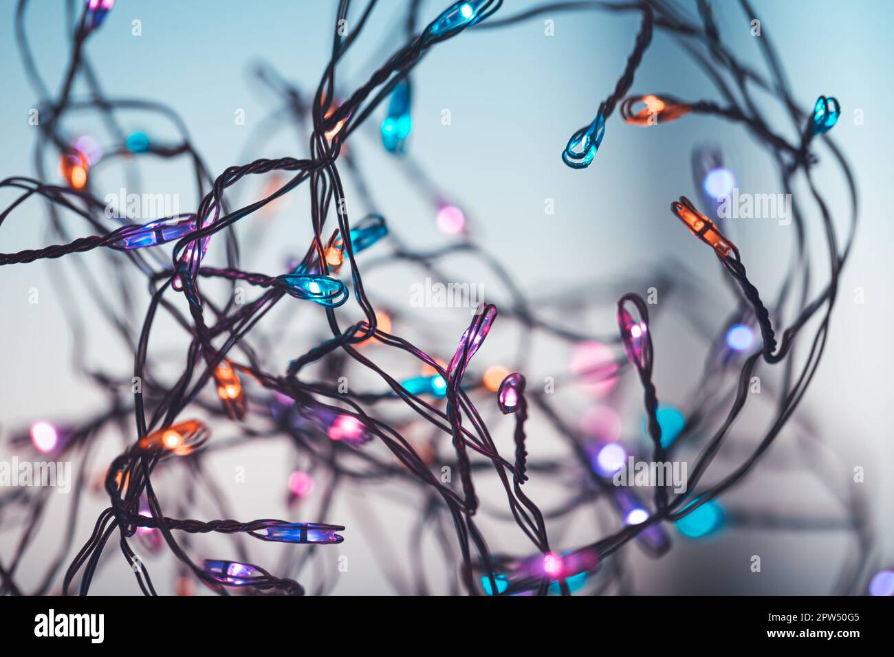 Christmas Mood. Glowing Festoon and Mild Golden Lights. Christmas ...