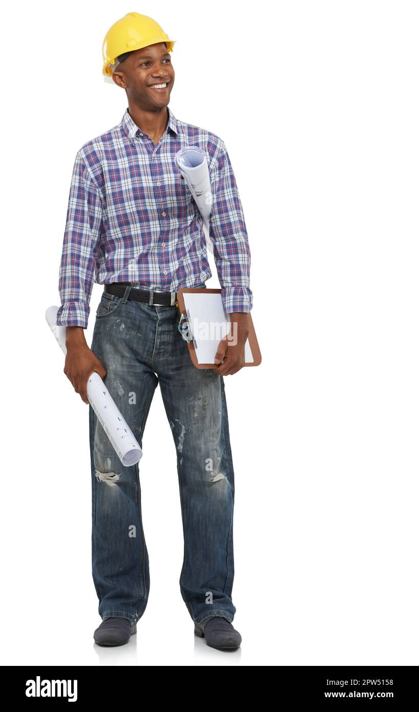 Construction Worker Blueprint And Check List With Black Man In Architecture Industry By White construction-worker-blueprint-and-check-list-with-black-man-in-architecture-industry-by-white