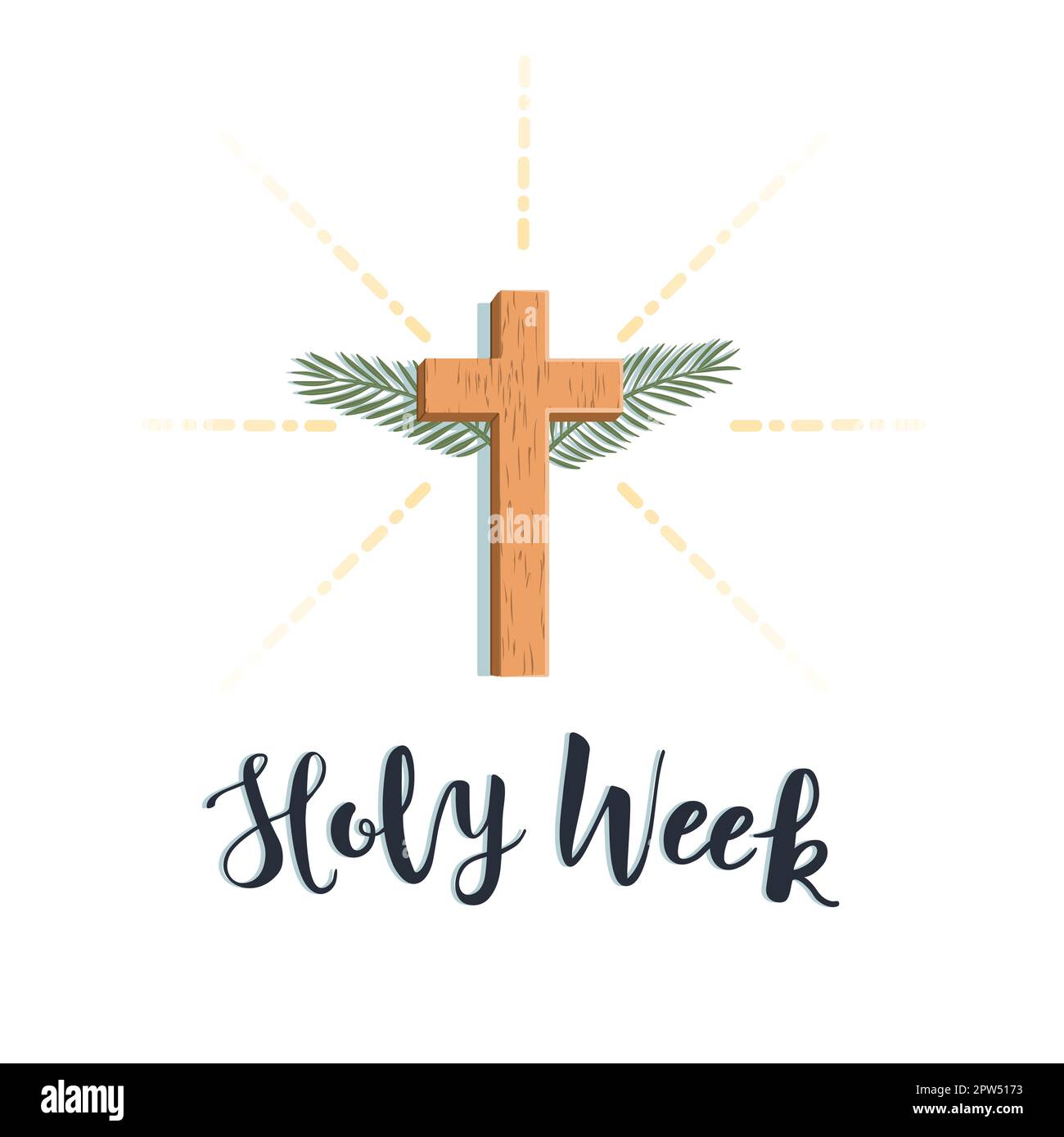 Holy Week. Glorious cross with palm branches Stock Vector Image & Art ...