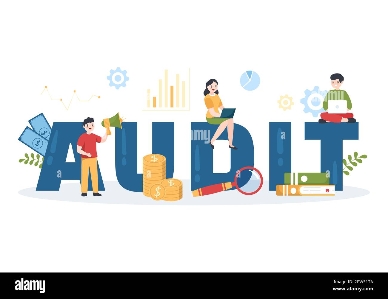 Business Audit of Documents with Charts, Accounting, Calculations and ...