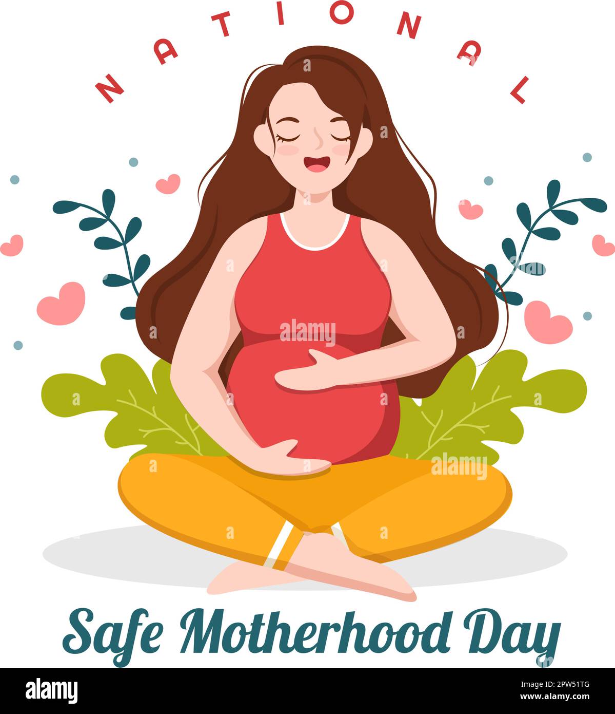 National Safe Motherhood Day on April 1 Illustration with pregnant ...
