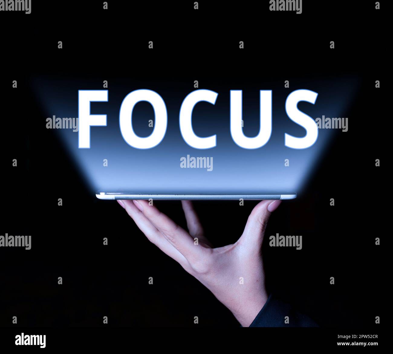 Hand writing sign Focus, Business idea state quality of having or ...