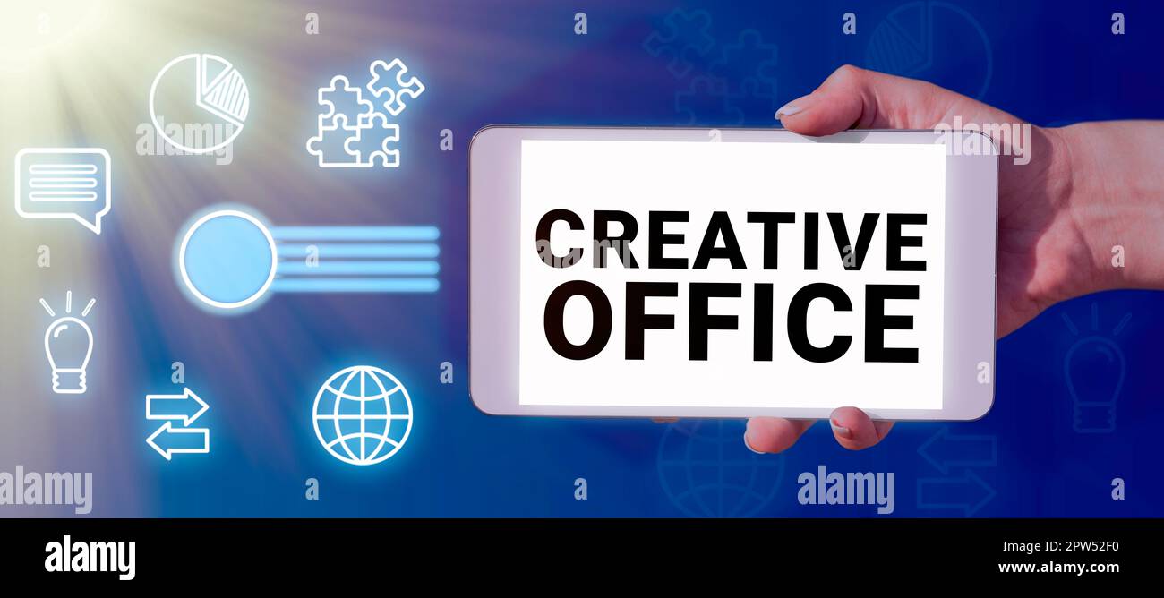 Text caption presenting Creative Office, Business showcase any office ...
