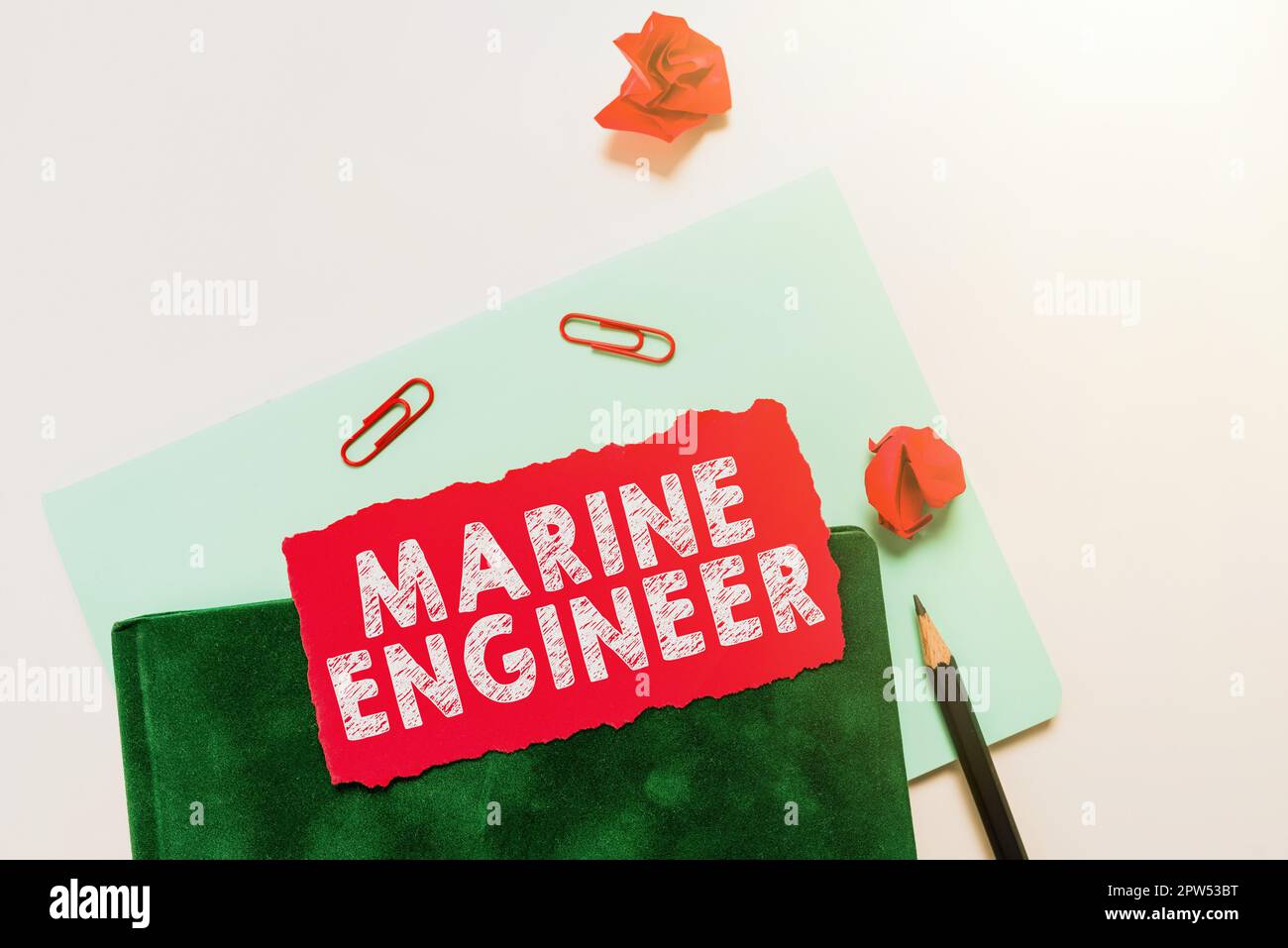 Conceptual caption Marine Engineer, Business overview incharge with ...