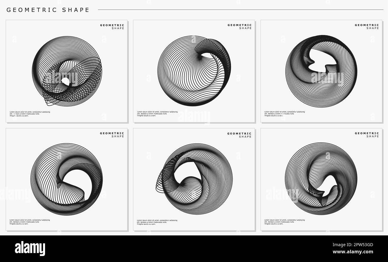 set of abstract blended lines design template. Blend lines abstract ...