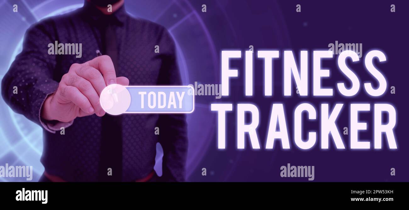 Handwriting text Fitness Tracker, Business idea device that records a ...