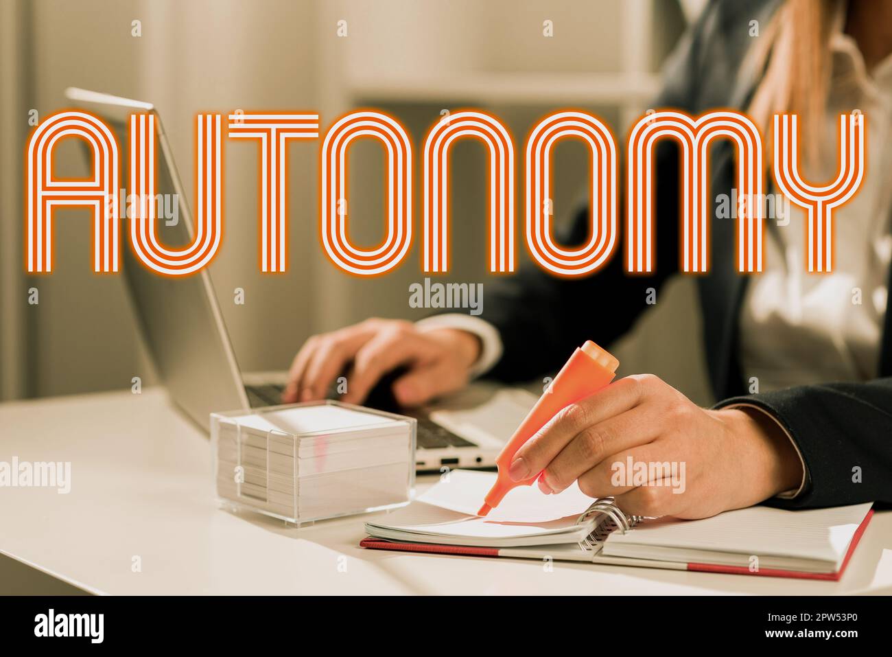 Writing displaying text Autonomy, Business approach vehicle that can guide itself without human ...