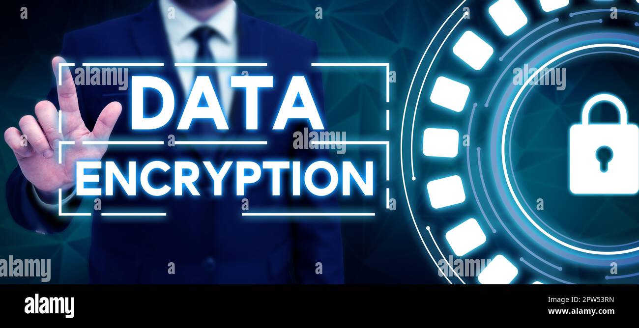 Text showing inspiration Data Encryption, Internet Concept Conversion of data into code for ...