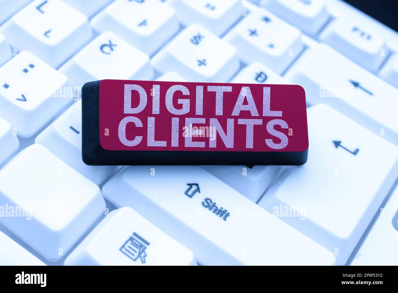 Hand writing sign Digital Clients, Business approach use digital ...