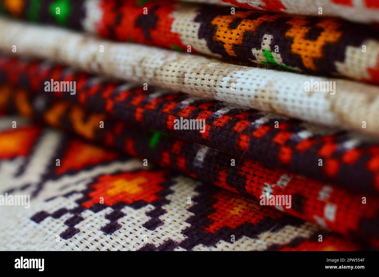Stack of traditional Ukrainian folk art knitted embroidery patterns on ...