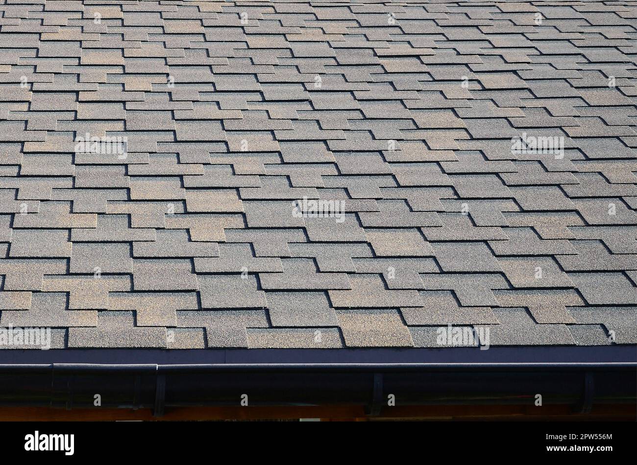 Modern roofing and decoration of chimneys. Flexible bitumen or slate ...