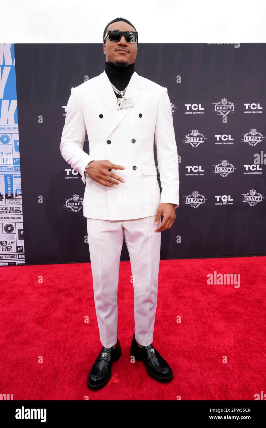 Alabama defensive back Brian Branch poses on the NFL draft red carpet ...
