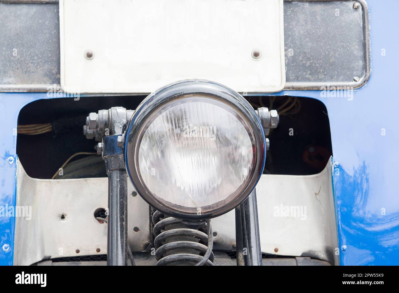 Lights in front of a vintage car with a unique sphere Stock Photo - Alamy