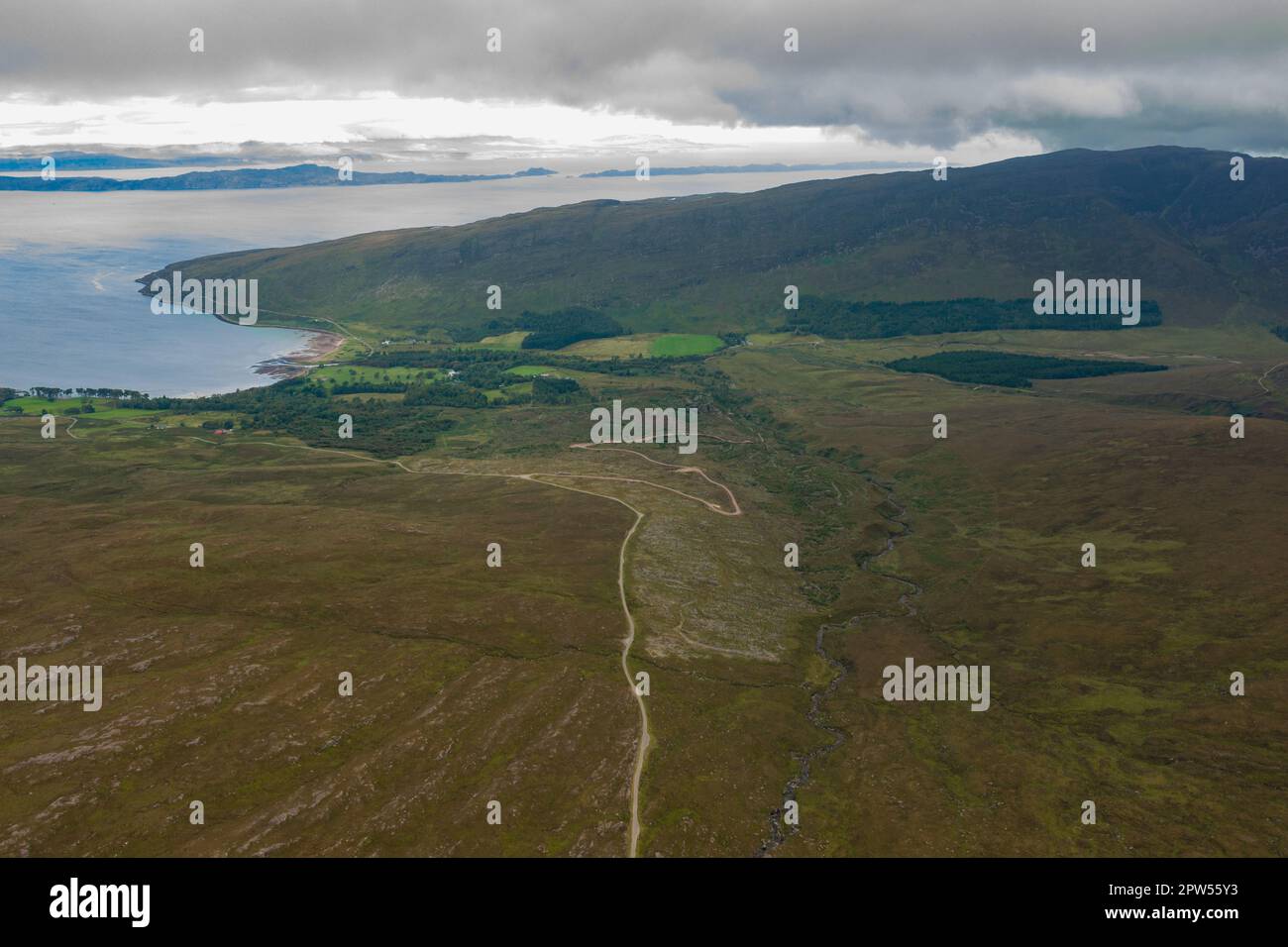 Highway through a desolate landscape in Scotland Stock Photo - Alamy