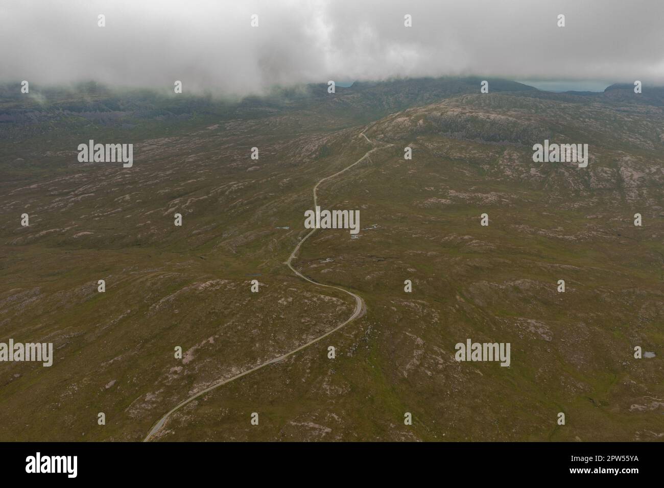 Highway through a desolate landscape in Scotland Stock Photo - Alamy