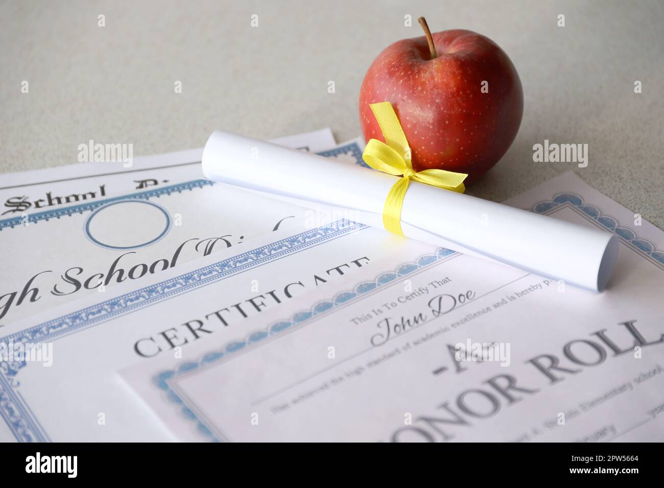 A honor roll recognition, certificate of achievement and high school ...